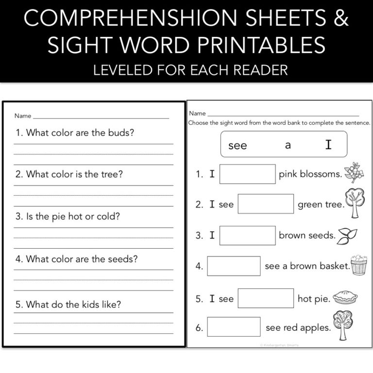 Apples Sight Word Book with a FREEBIE - Kindergarten Smarts